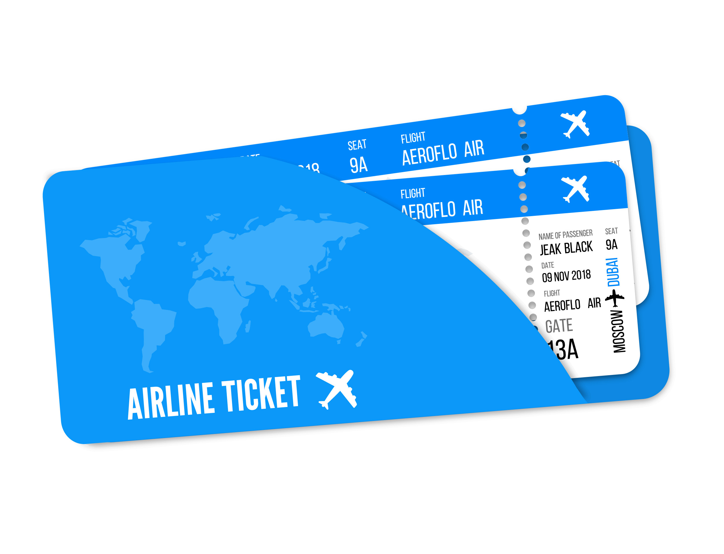 Realistic airline ticket design, an Outline Icon by Drum-magic ...