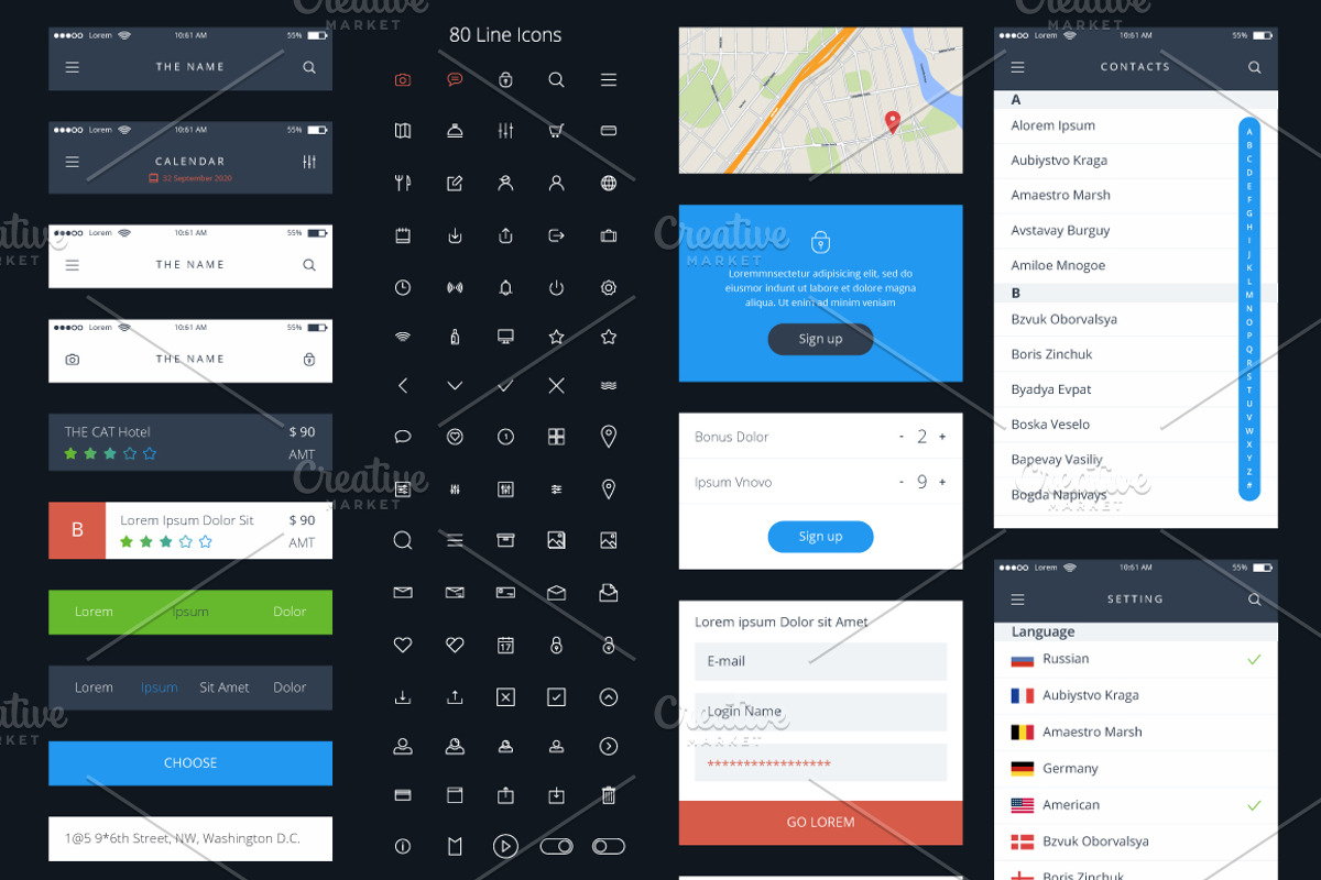 Vector Phone GUI Template, a Work Illustration by fet