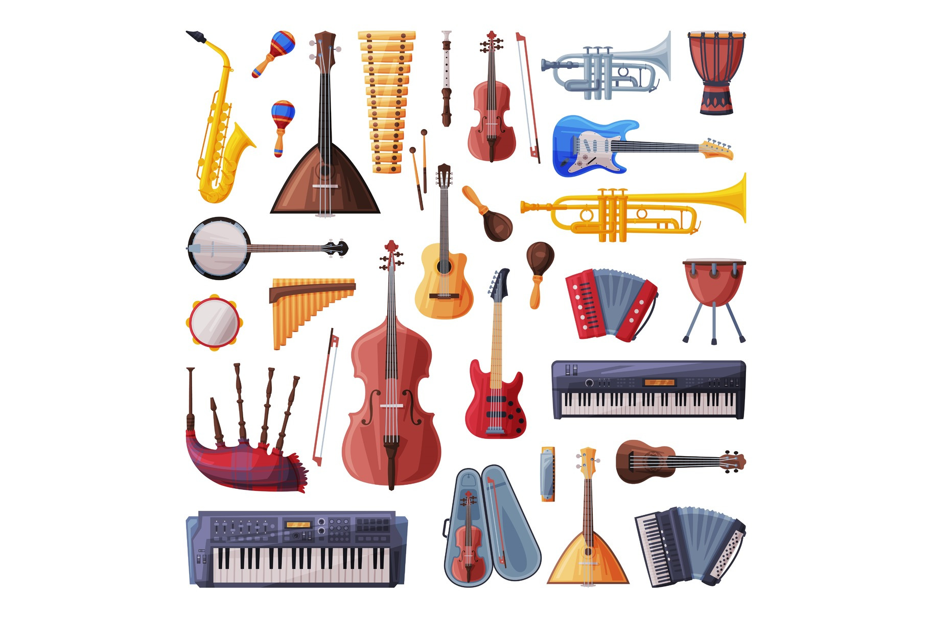 Musical Instruments Set, Cello, an Object Graphic by TopVectors