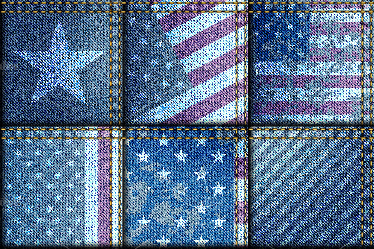 Denim jeans fabric patchwork