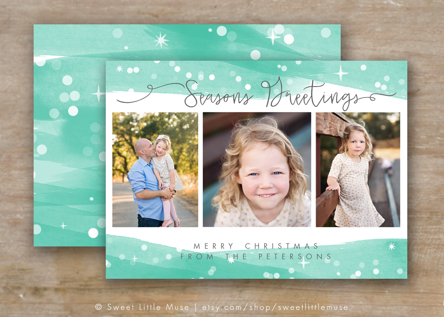 Holiday Card Template - Photoshop, a Card Template by Sweet Little Muse