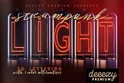 Steampunk Lights - 3D Lettering, a Graphic by Deeezy