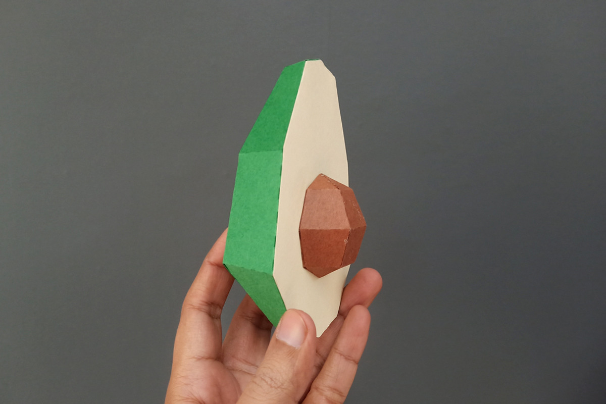 DIY Avocado - 3d papercraft, a Templates & Theme by PAPER amaze