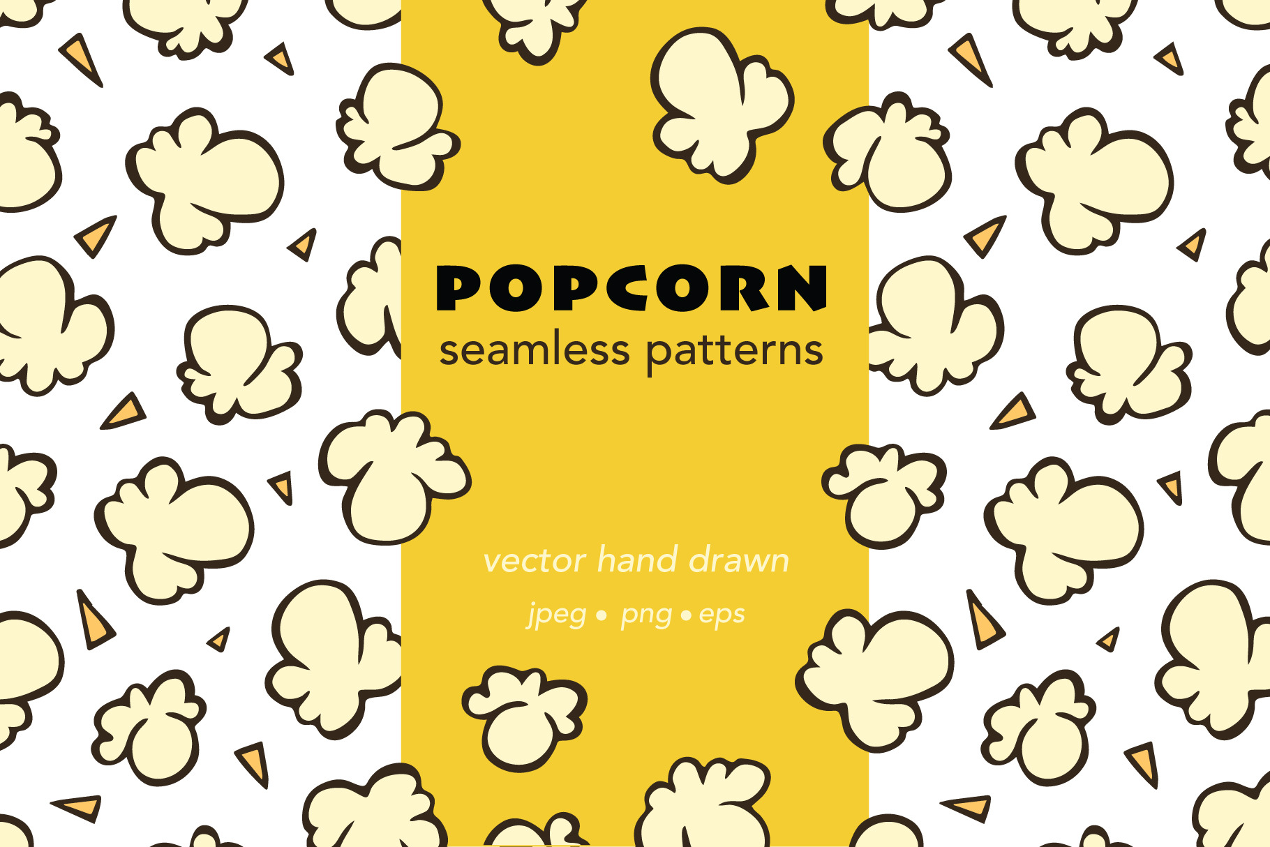 Popcorn seamless vector patterns, a Pattern Graphic by Olha Kozachenko