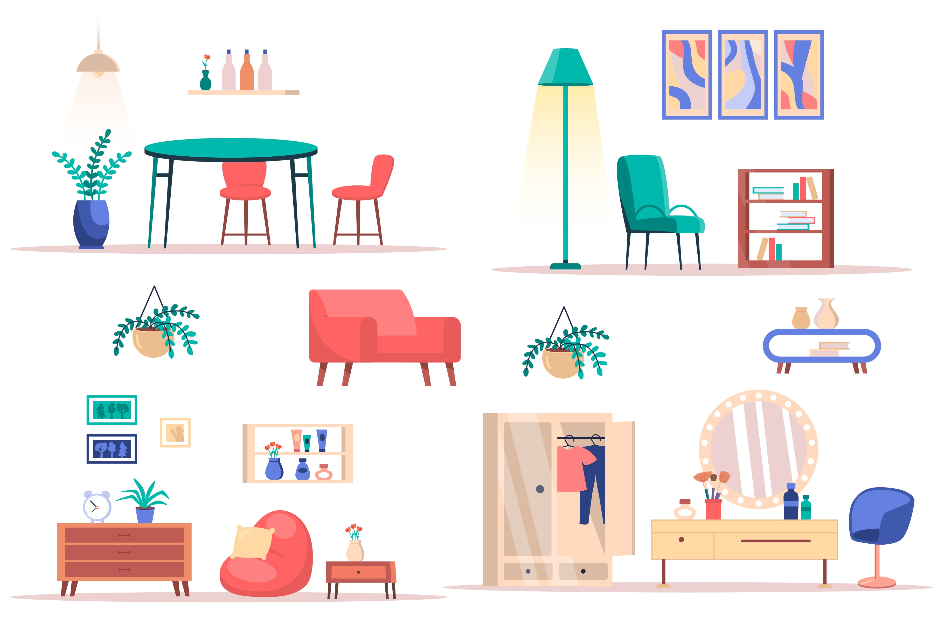 Interior isolated elements set, an Object Graphic by alexdndz