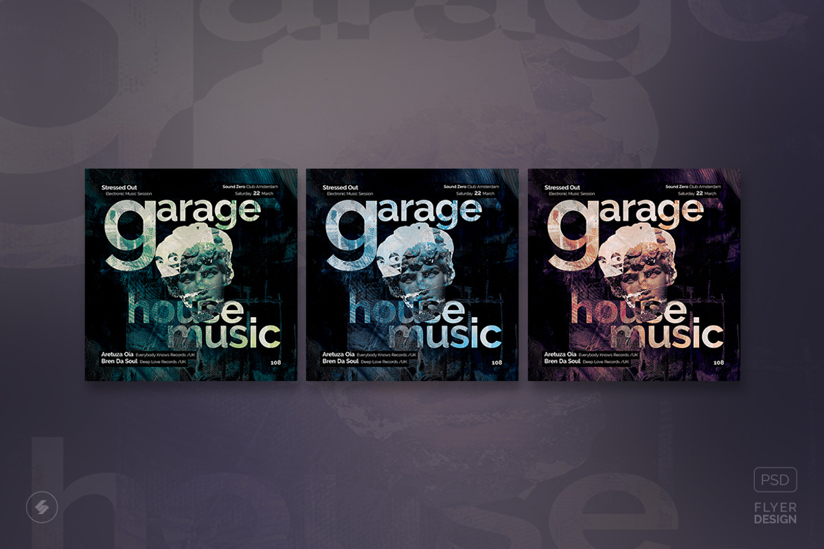 Garage House Music Poster Template