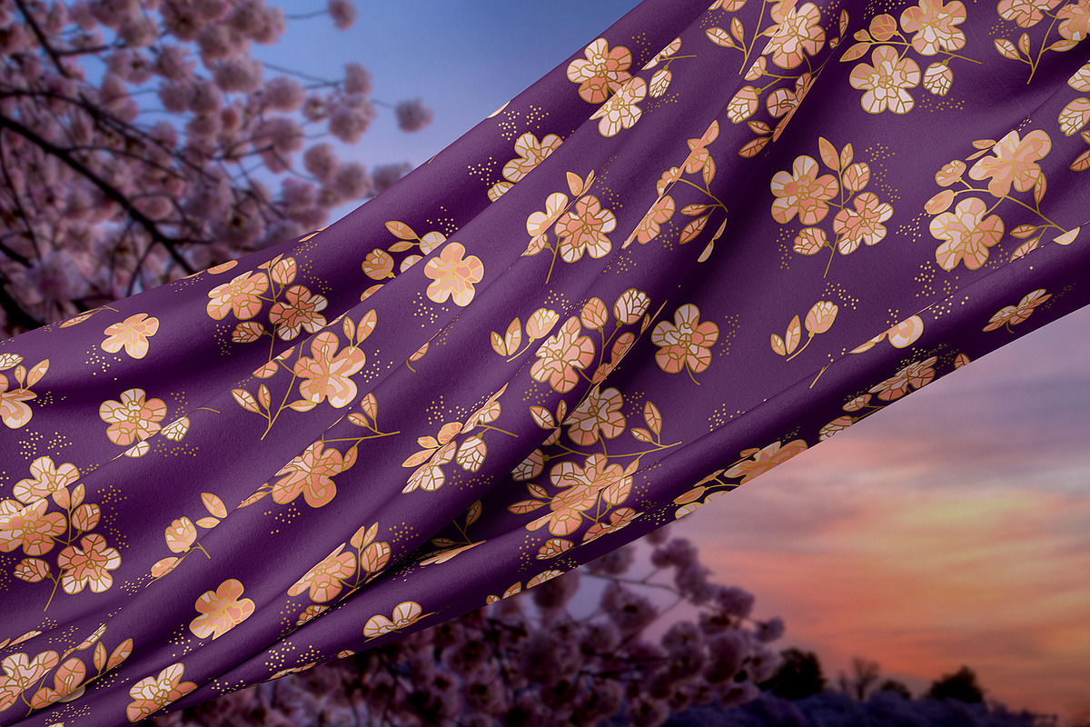 Mosaic Sakura Patterns Collection, a Pattern Graphic by Gala Patterns