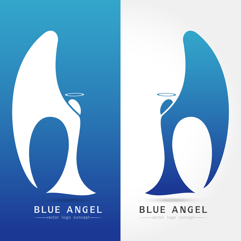 Blue angel - vector logo concept | Branding & Logo Templates ~ Creative ...