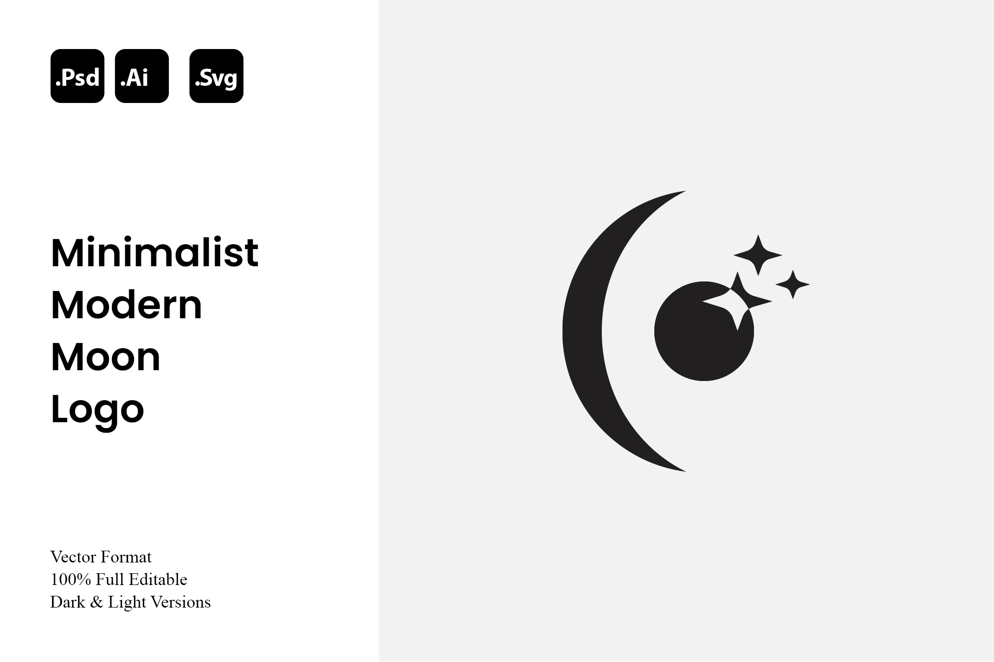 Minimalist Modern Moon Logo