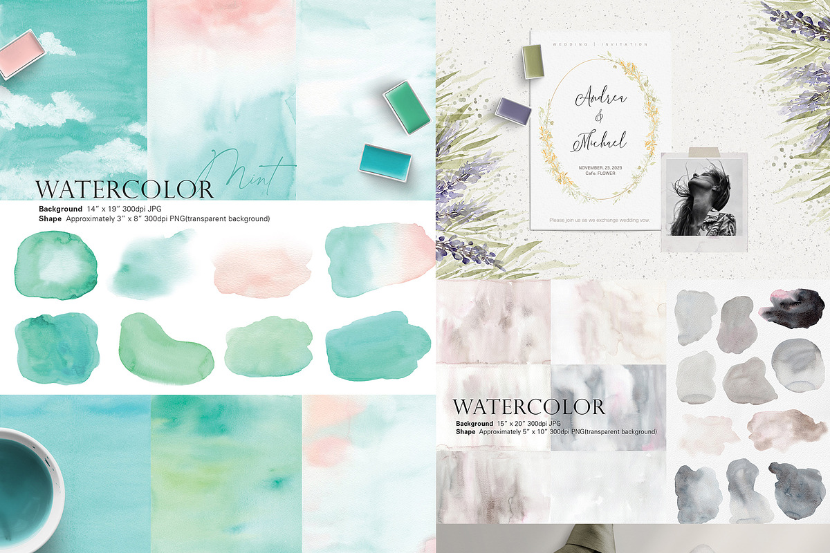Watercolor Flower Bundle-50 in 1, an Illustration by Beigetime