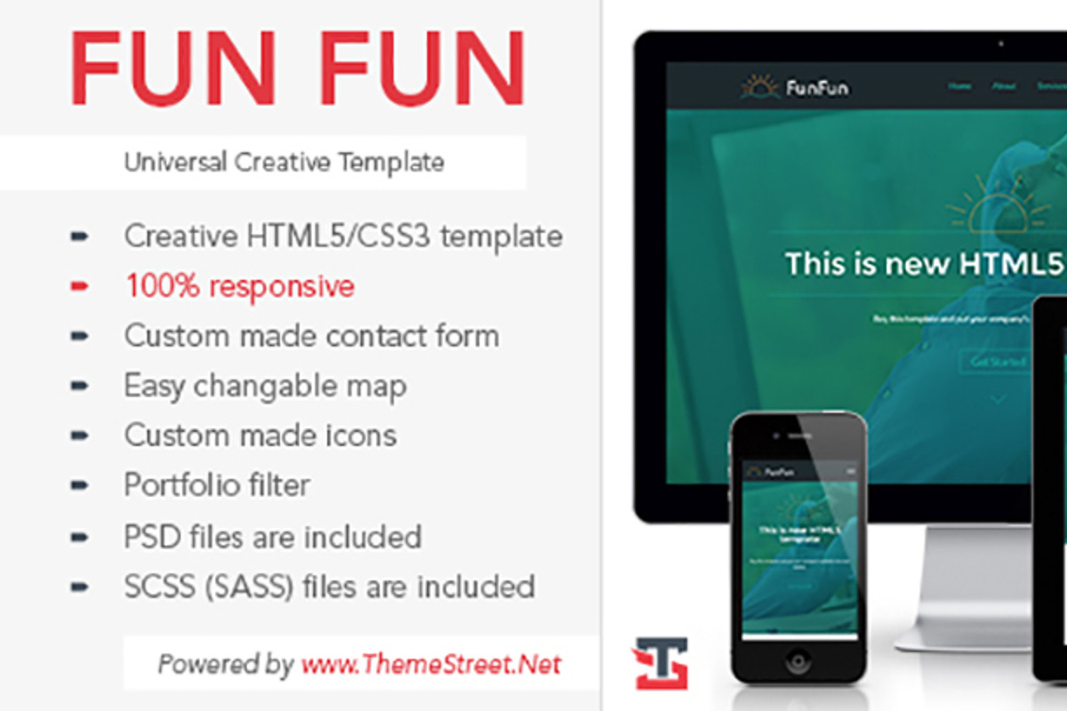 Fun Fun - Responsive HTML5 Template, a Websites & App Template by www ...
