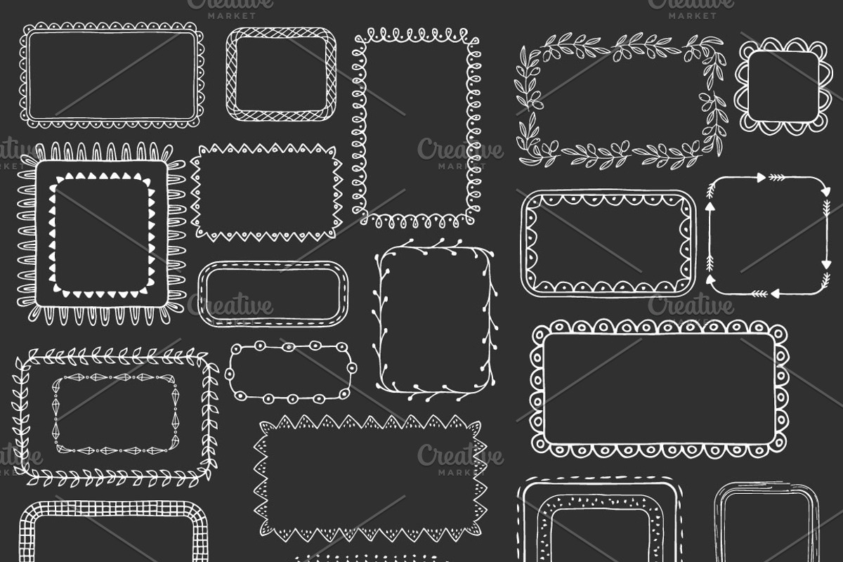 Hand drawn frames and borders, an Illustration by Anatartan Design