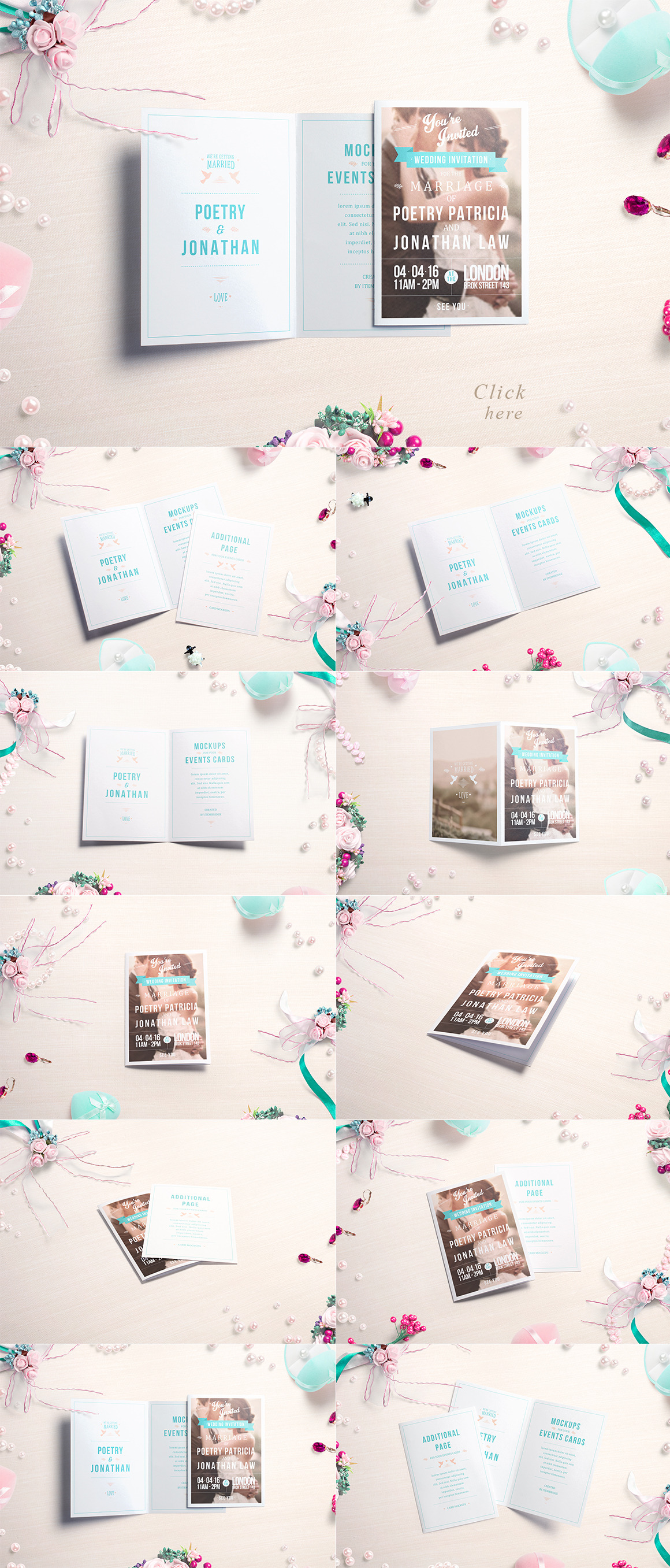 A5 Events Card Mockups, a Print Template by ItemBridge | Creative Market
