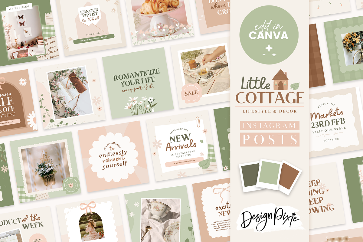 Cottagecore Instagram Post Templates