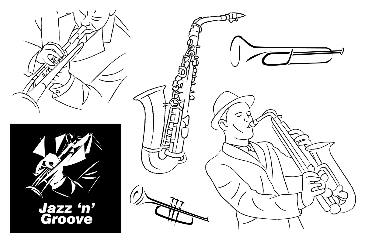 Jazz & Groove Sketch & Elements, an Illustration by Graphic Cook