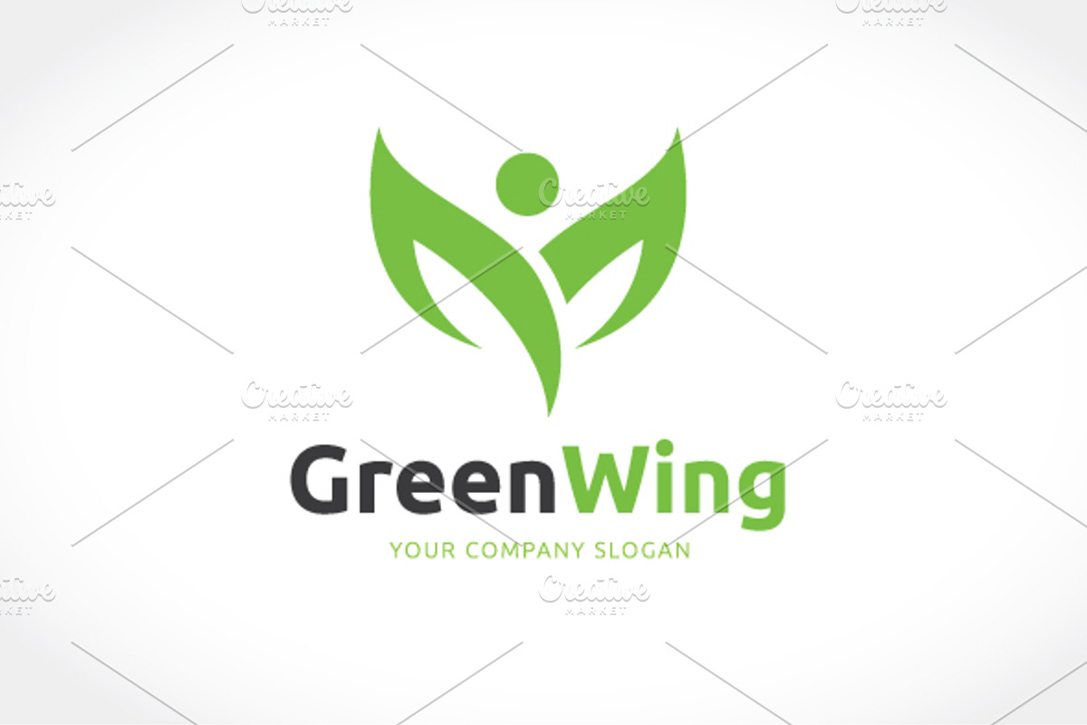 Green Wing Logo, a Templates & Theme by Vectorwins Premium Shop