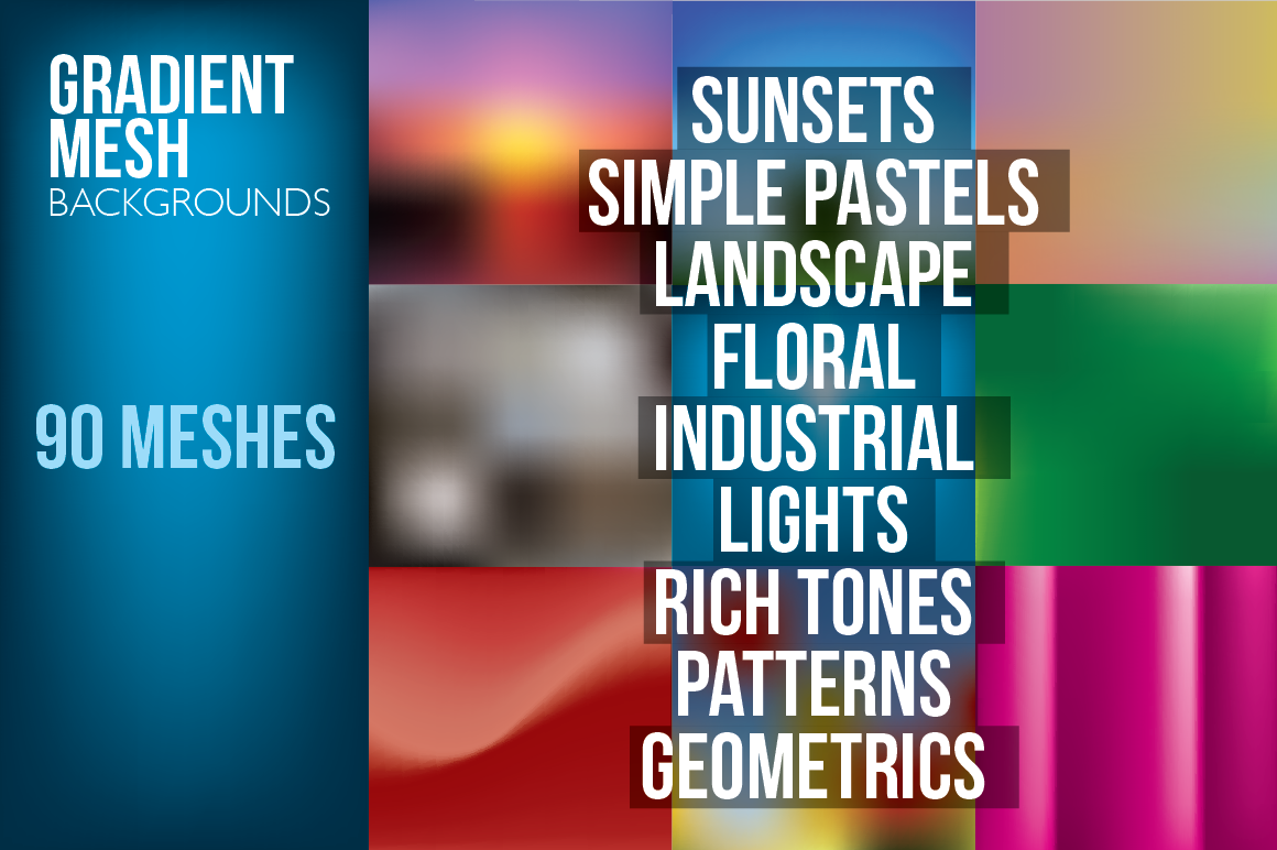 Gradient Mesh Backgrounds, a Gradient Add-On by Industrial Artworks