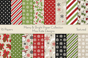 Merry & Bright Digital Paper Pack, a Graphic by Miss Kate