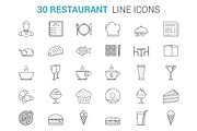 Restaurant Line Icons, a Graphic by PixMarket