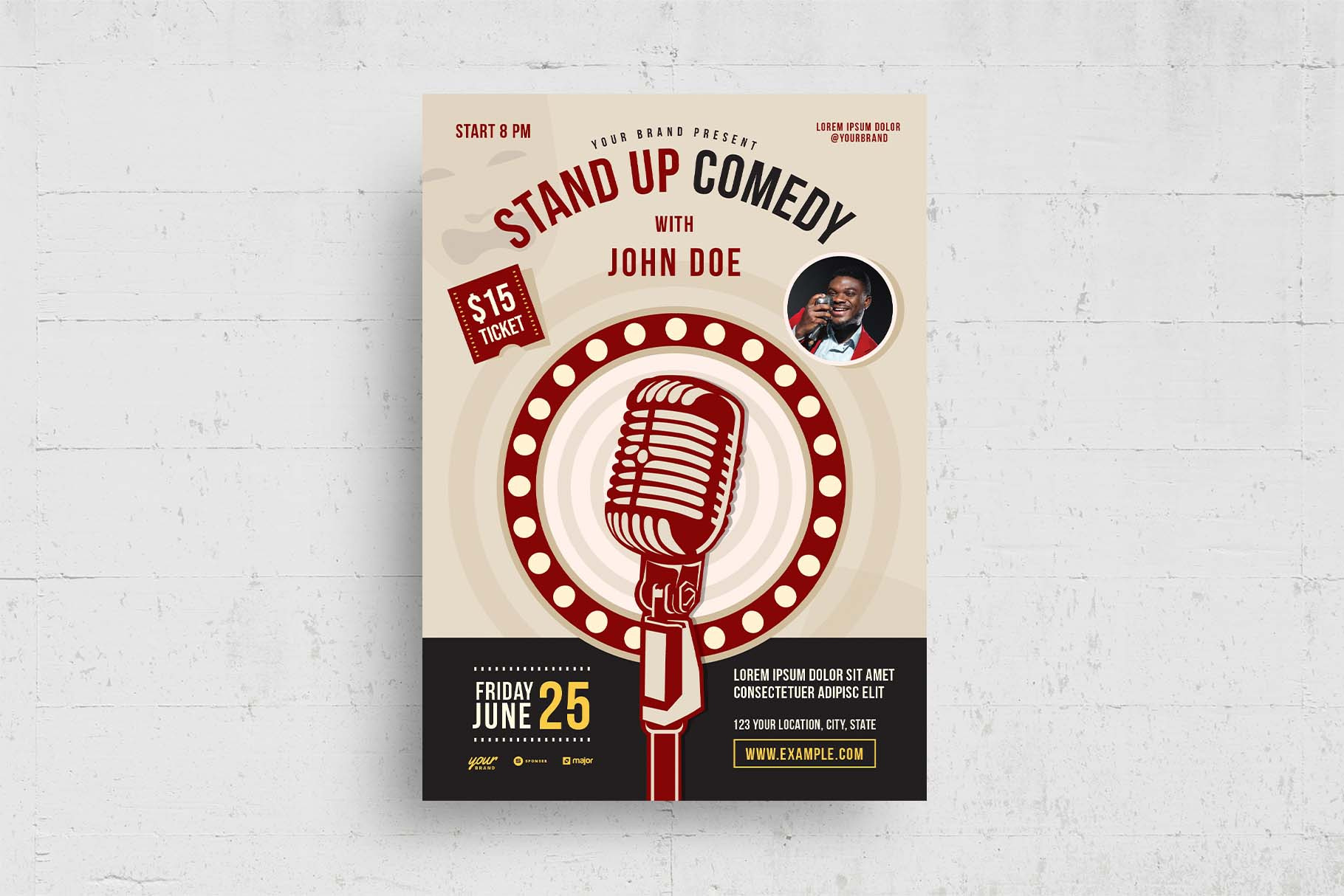 Stand Up Comedy Flyer Template, a Flyer Template by BrandPacks