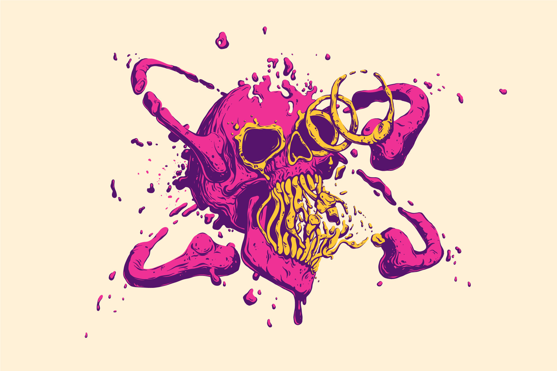 Liquid Skull, an Illustration by illusign