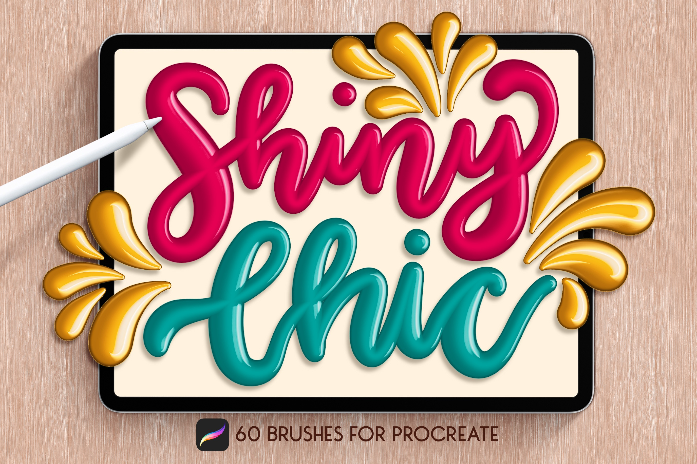 Shiny Chic Procreate Brushes, a Brush Add-On by The Creative Bix