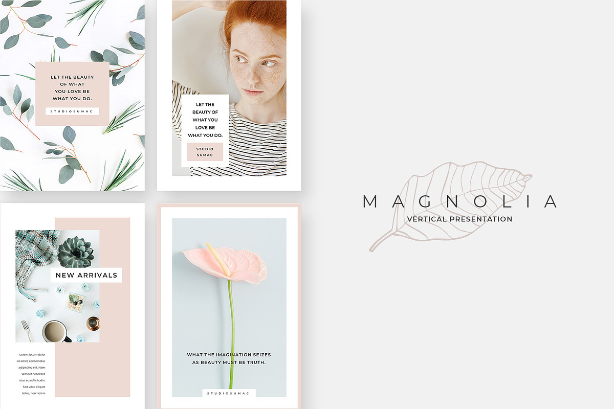 Magnolia Vertical PowerPoint, a Presentation Template by Studio Sumac