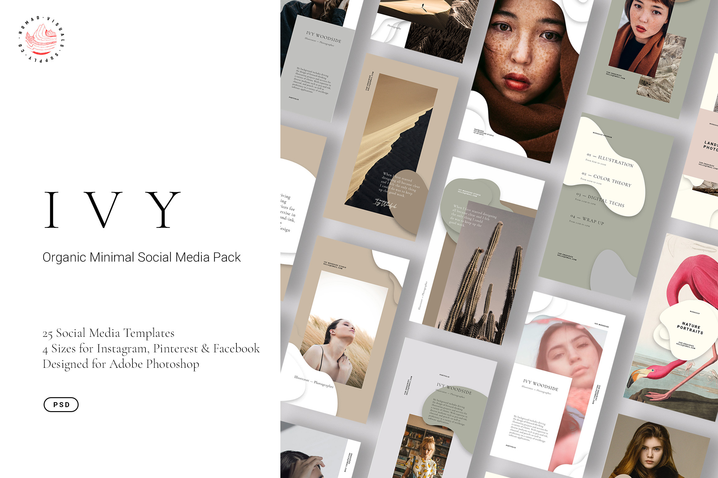 IVY - Minimal Organic Social Kit, a Social Media Template by Nomad Visuals