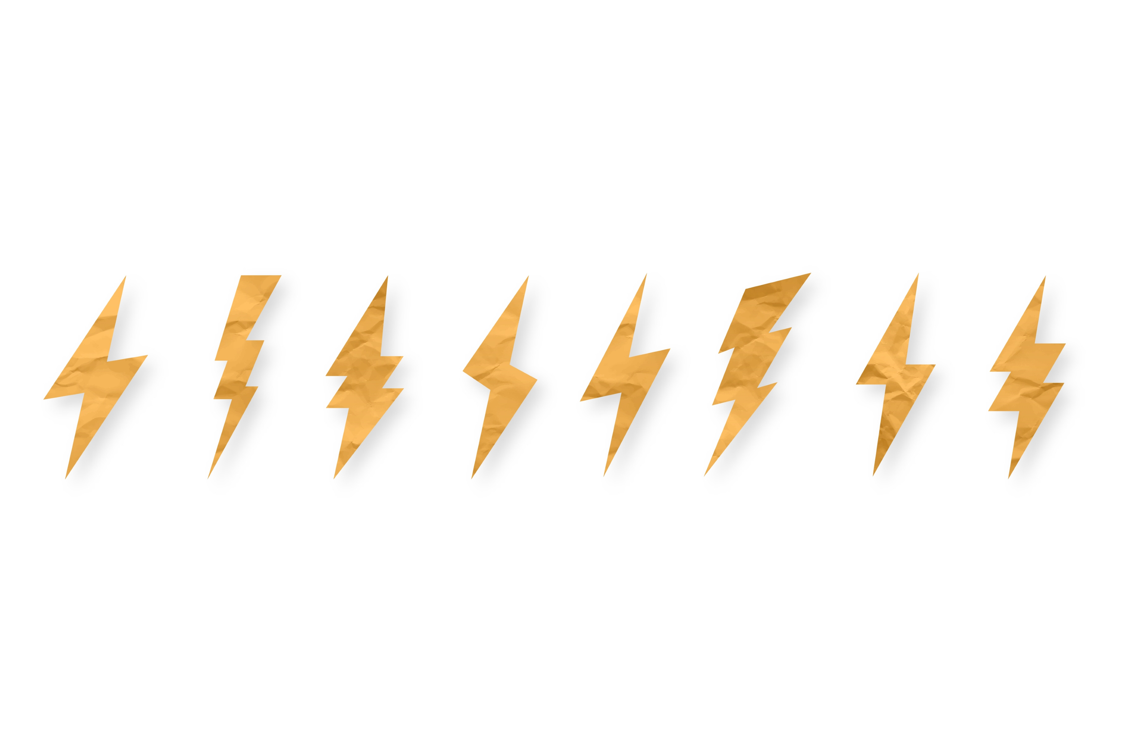 Lightning bolt, crumpled paper | Object Illustrations ~ Creative Market