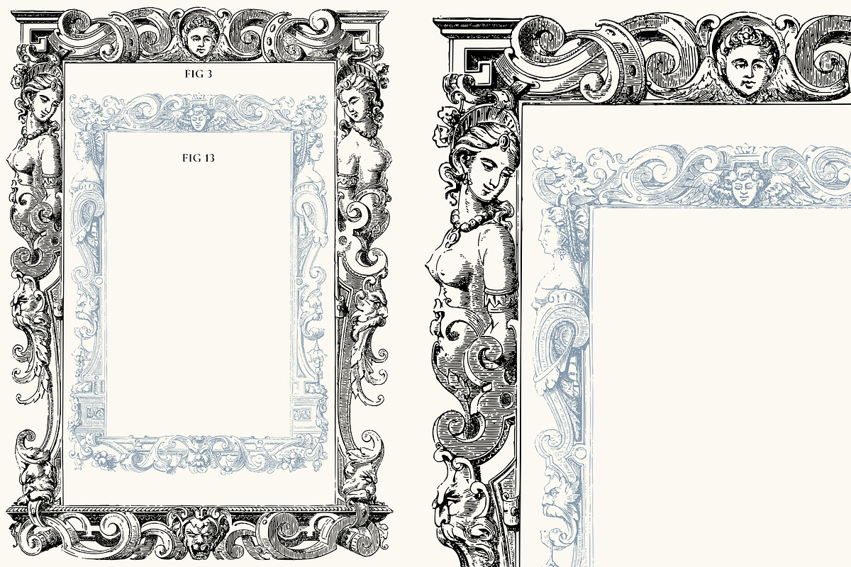 Grotesque Vintage Ornate Borders, a Decorative Illustration by Century ...