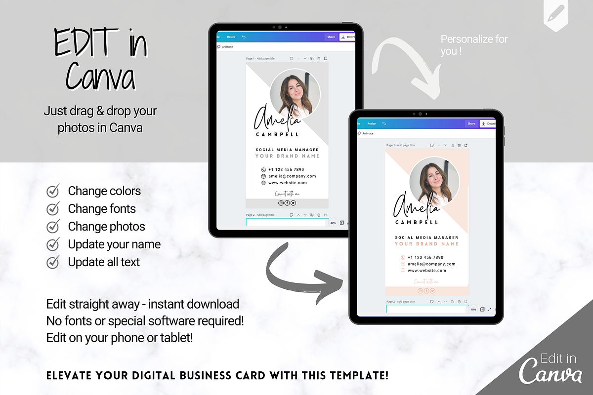 Digital Business Card Template