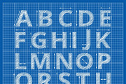 Blueprint alphabet | Illustrations ~ Creative Market