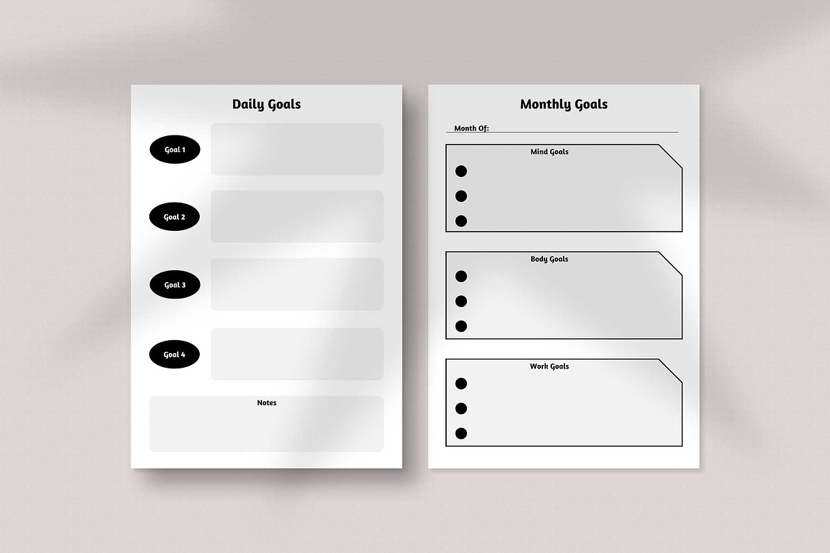 Canva Goals Planner Bundle, a Stationery Template by MaxSimplify