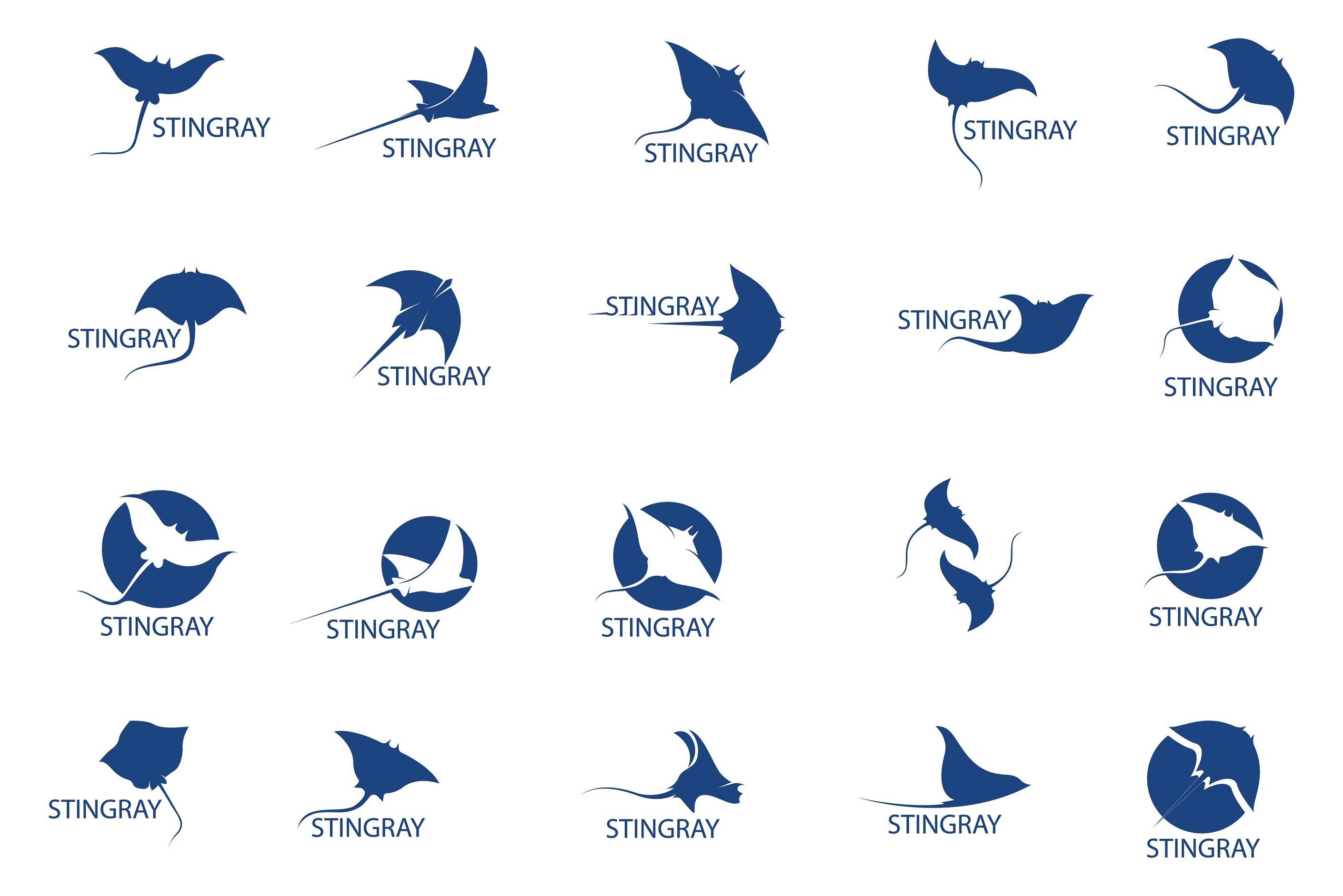 Stingray fish logo vector, a Branding & Logo Template by LOGOCREATIVE