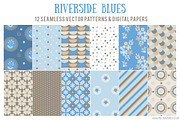 Riverside Blues Vector Patterns | Graphic Patterns ~ Creative Market