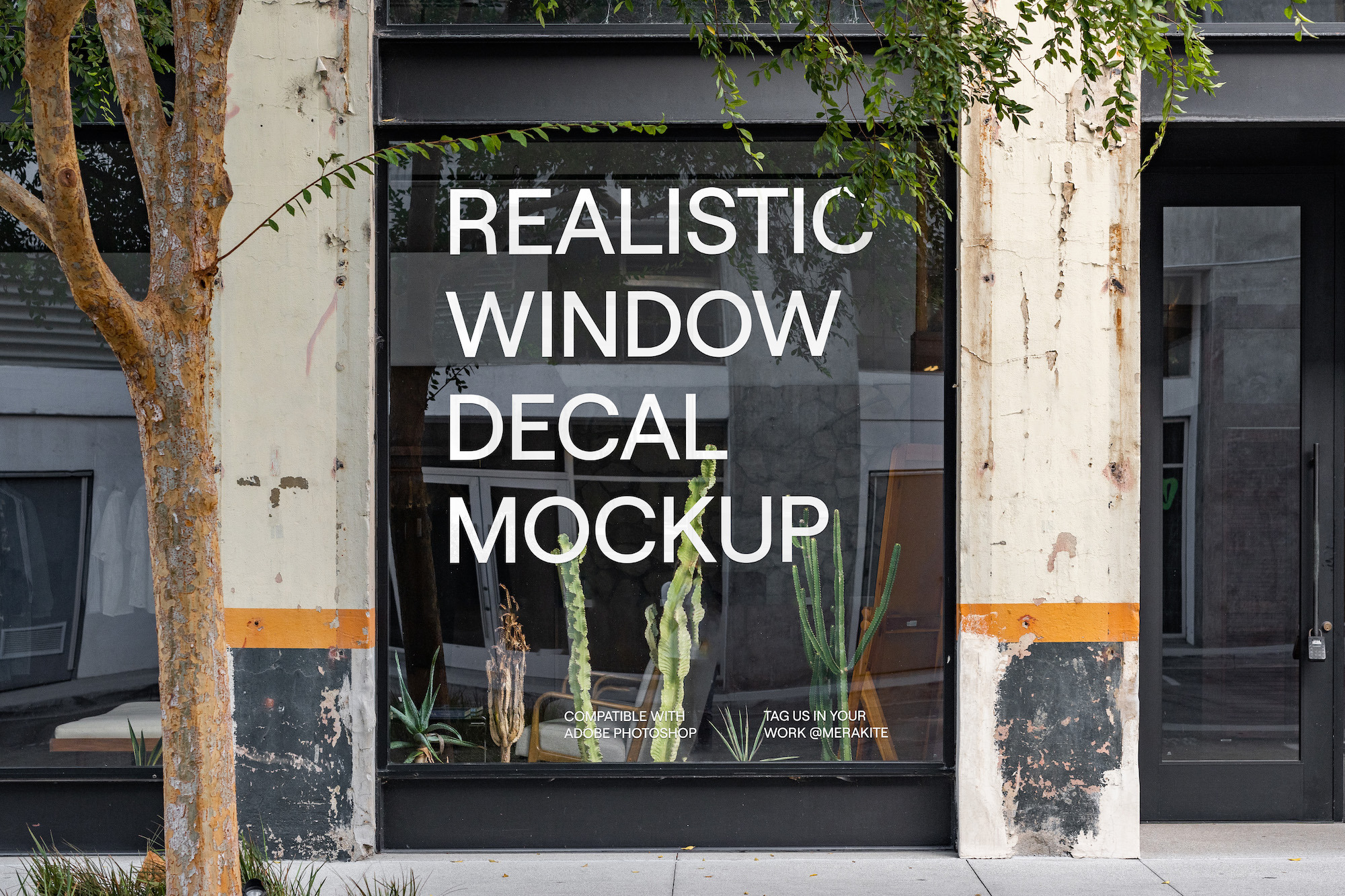 Storefront Window Decal Mockup PSD
