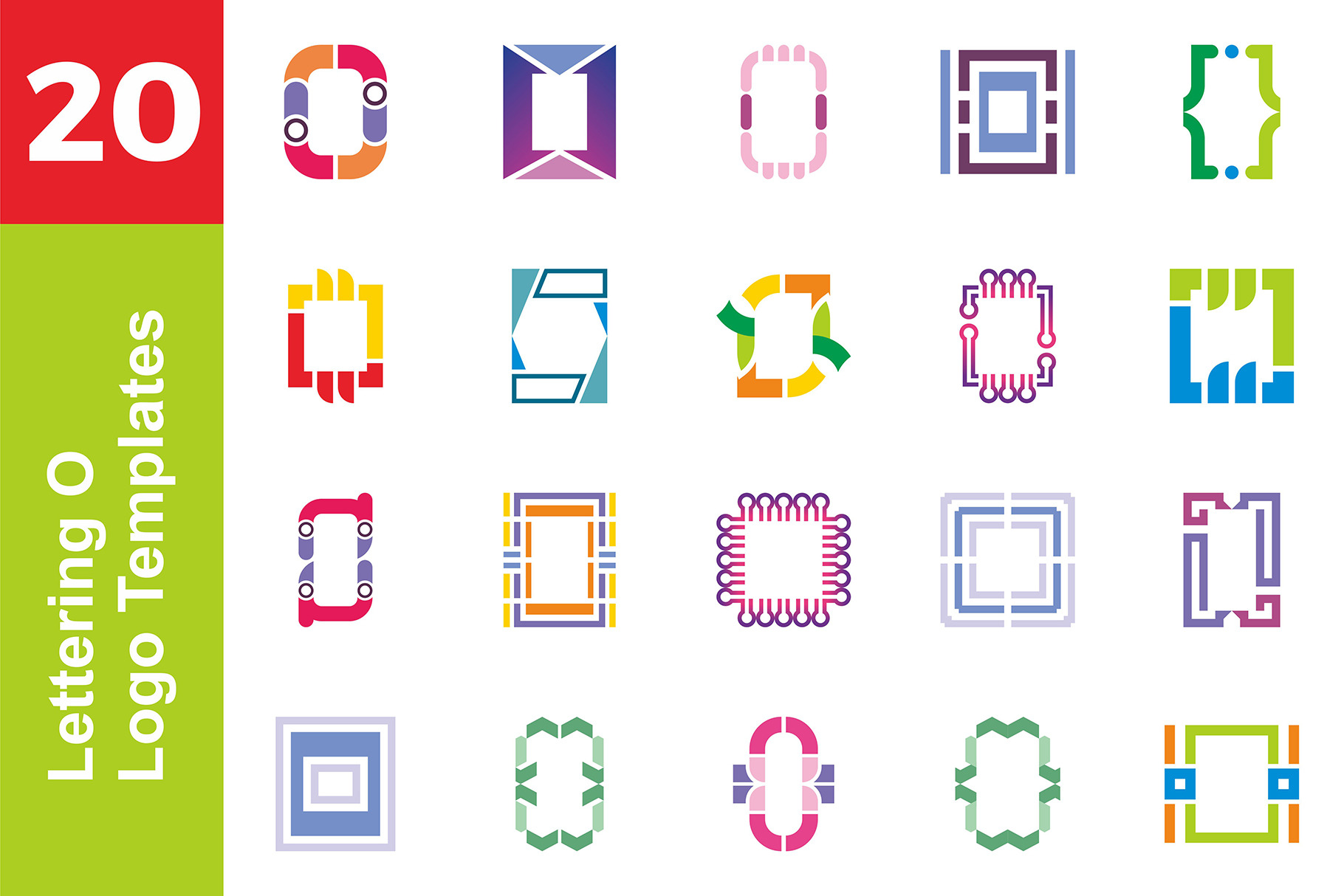 20 Logo Lettering O Template Bundle, a Branding & Logo Template by ...