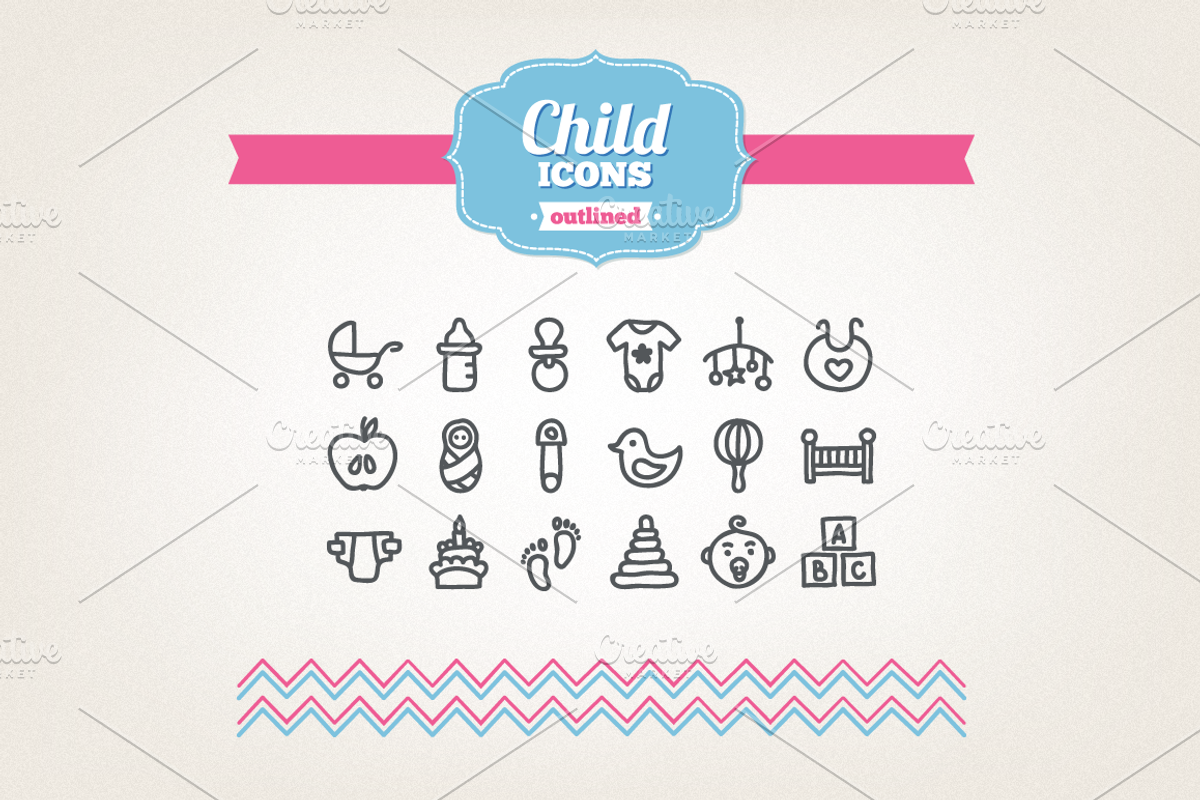 Hand drawn child icons, an Icon by miumiu