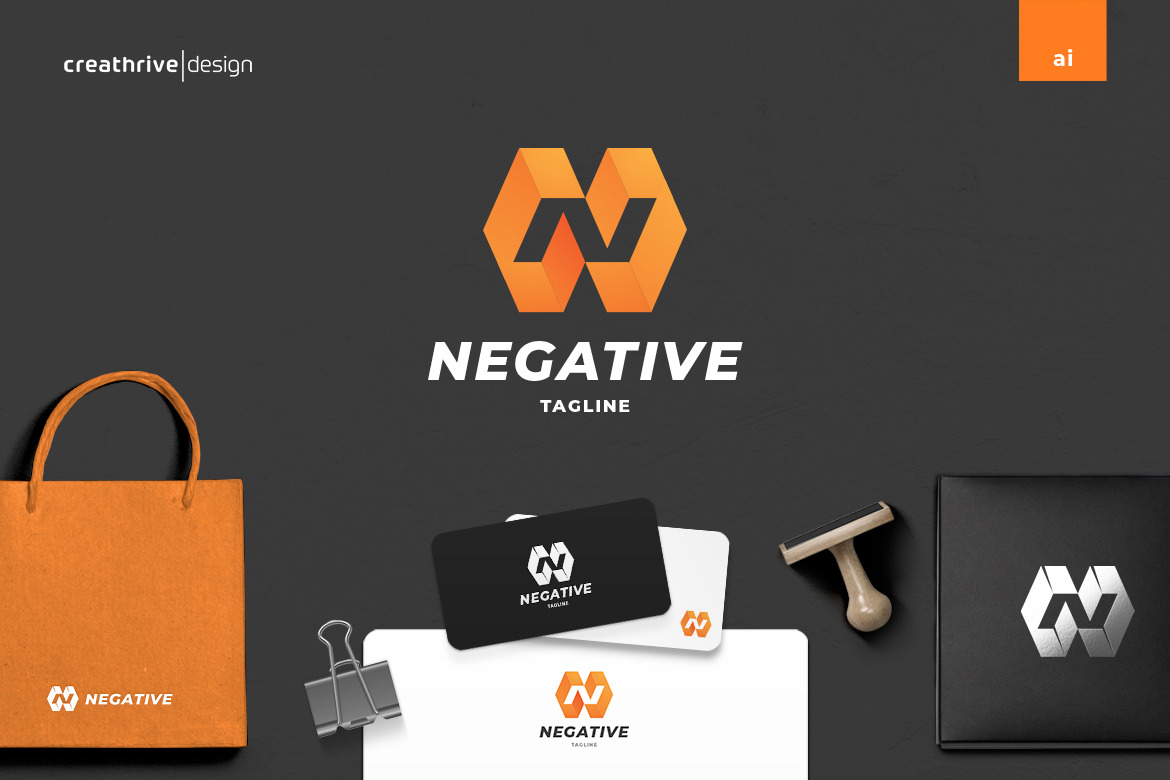 Negative Logo, a Branding & Logo Template by Creathrive Design