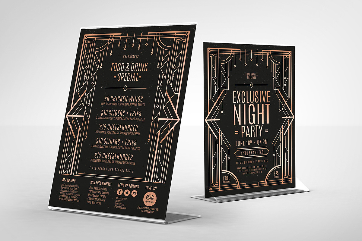 Art Deco Flyers, a Flyer Template by BrandPacks