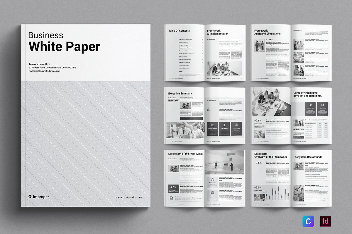 White Paper Design Layout Template, a Brochure Template by E-Type