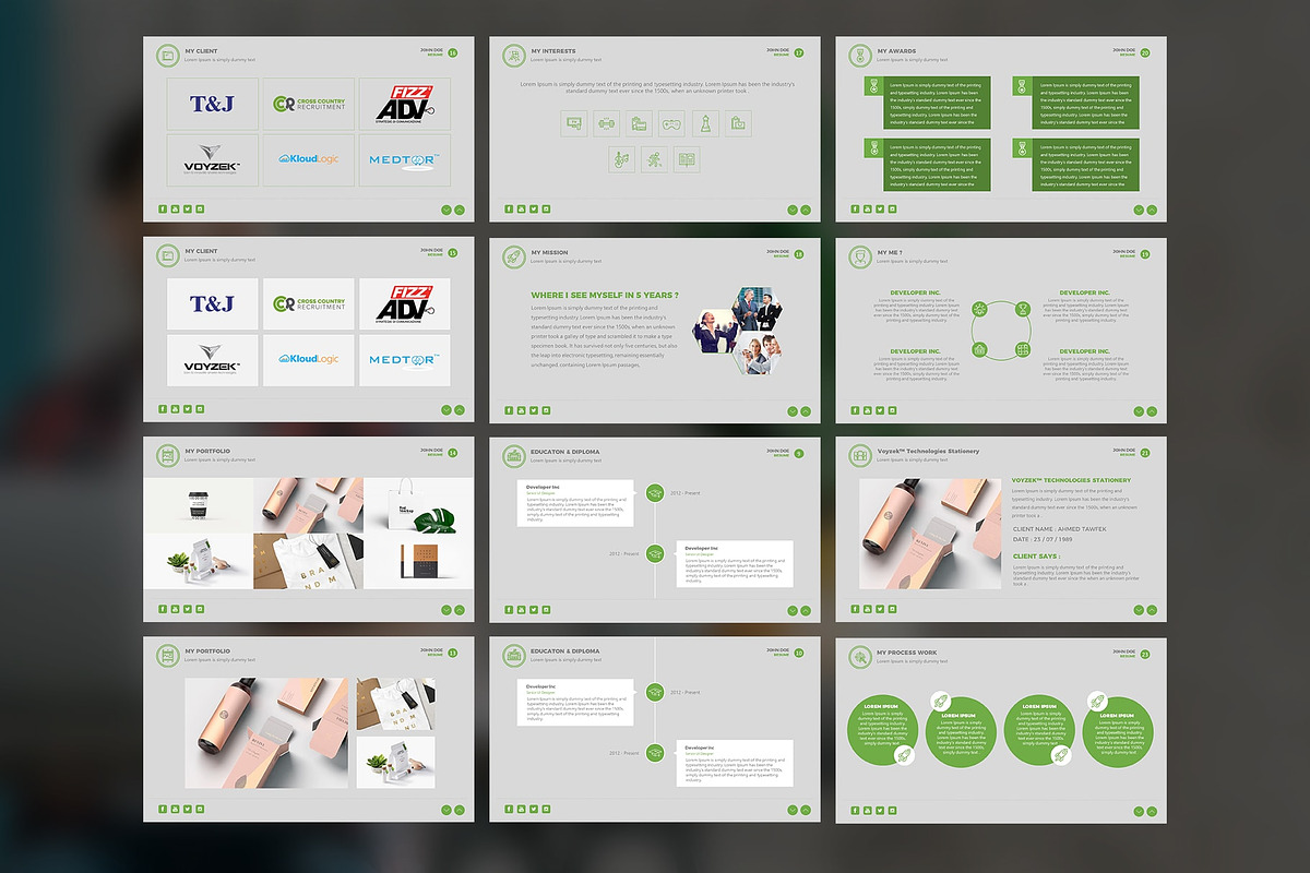 Creative Resume PowerPoint Template, a Presentation Template by Slides ...