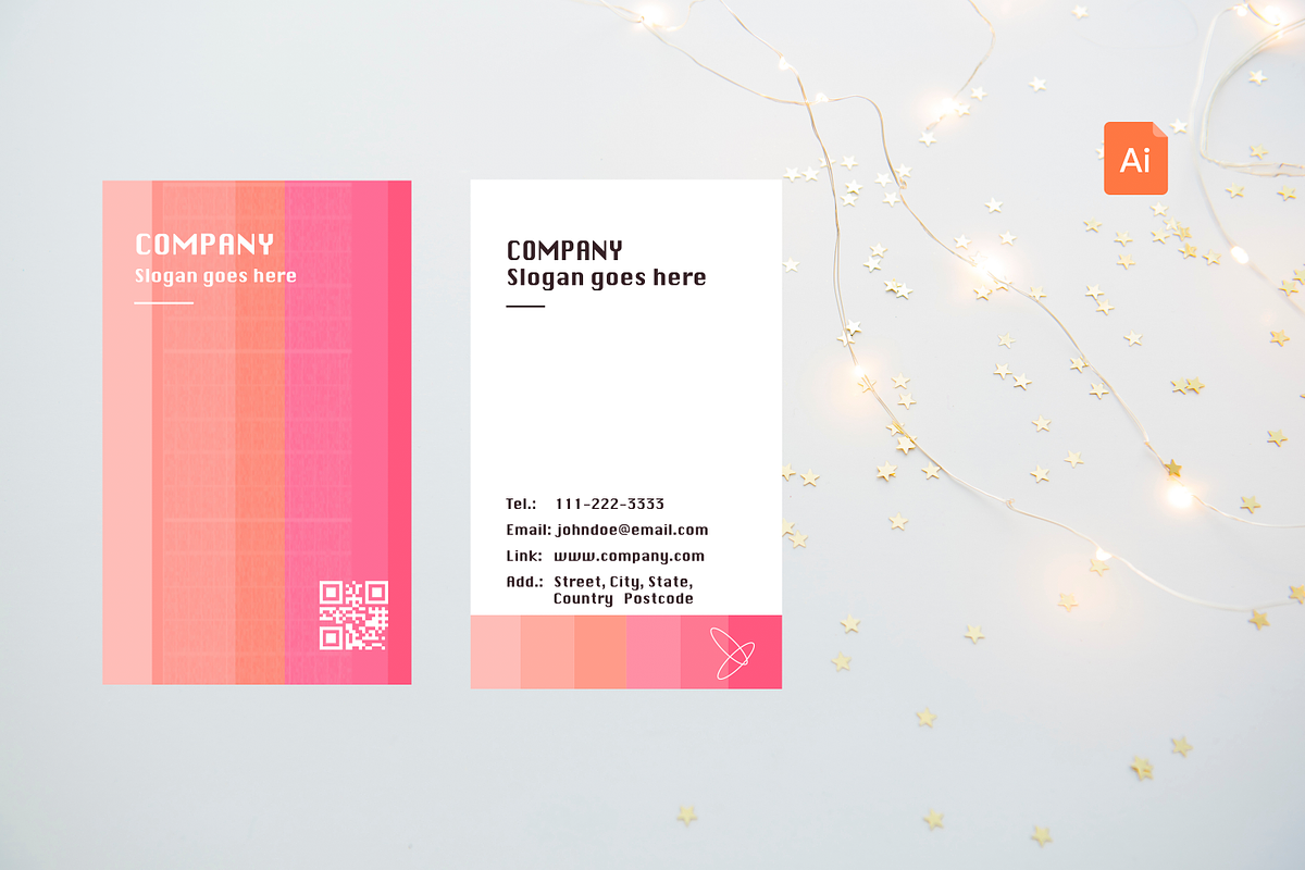4 Color-Stripe Business Cards, a Business Card Template by The Necessities