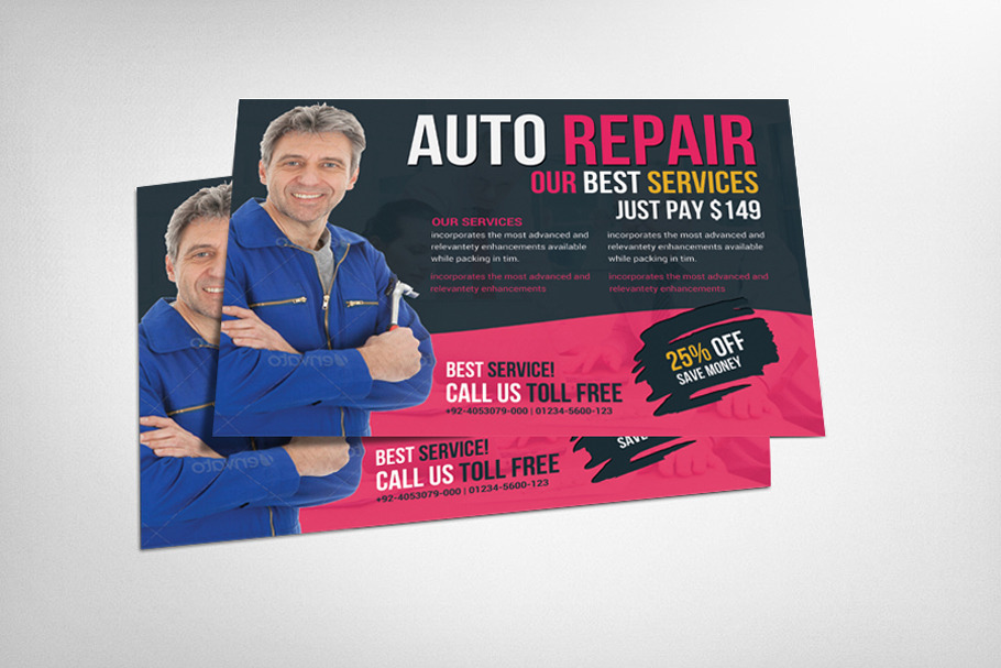 Auto Service Flyer Template, a Flyer Template by graphicforest