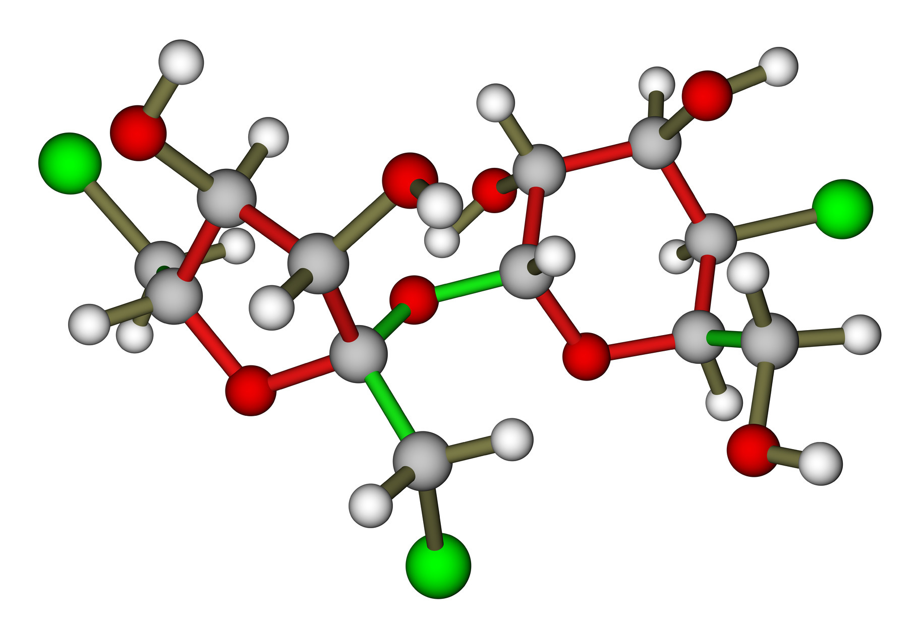 Sucralose molecular model, an Education Illustration by Leonid Andronov