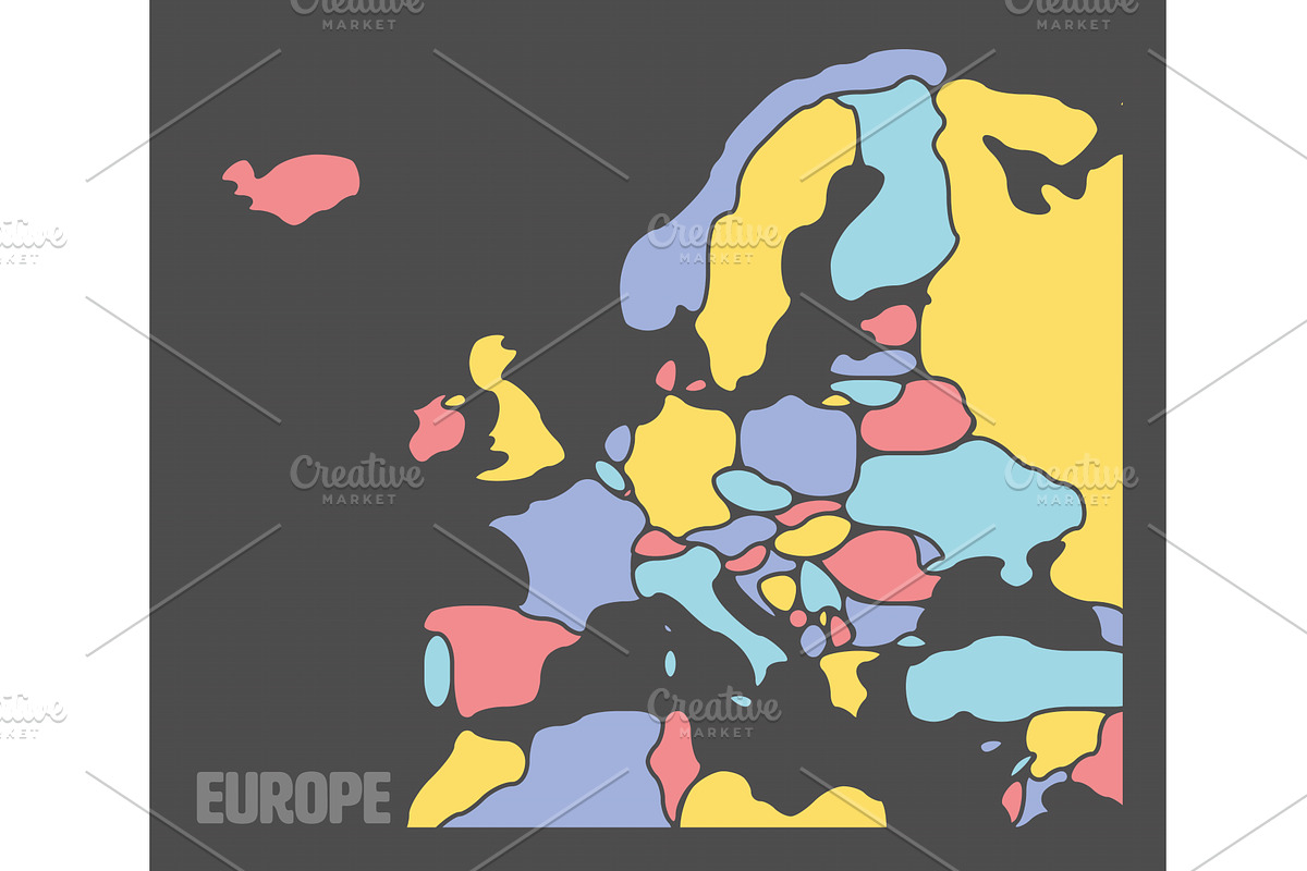 Smooth map of Europe continent, an Illustration by pytyczech | Creative ...