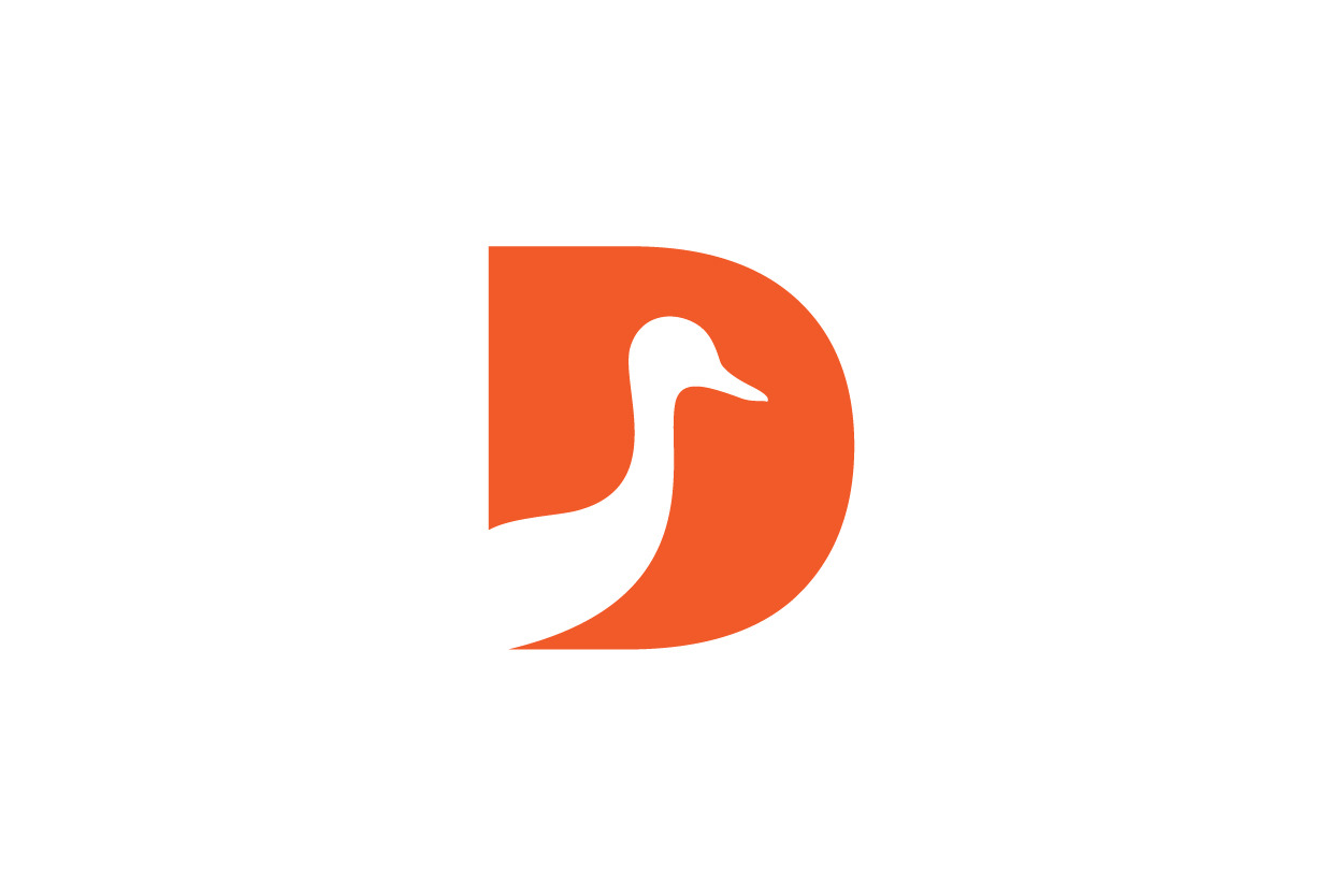 letter D for duck logo vector icon