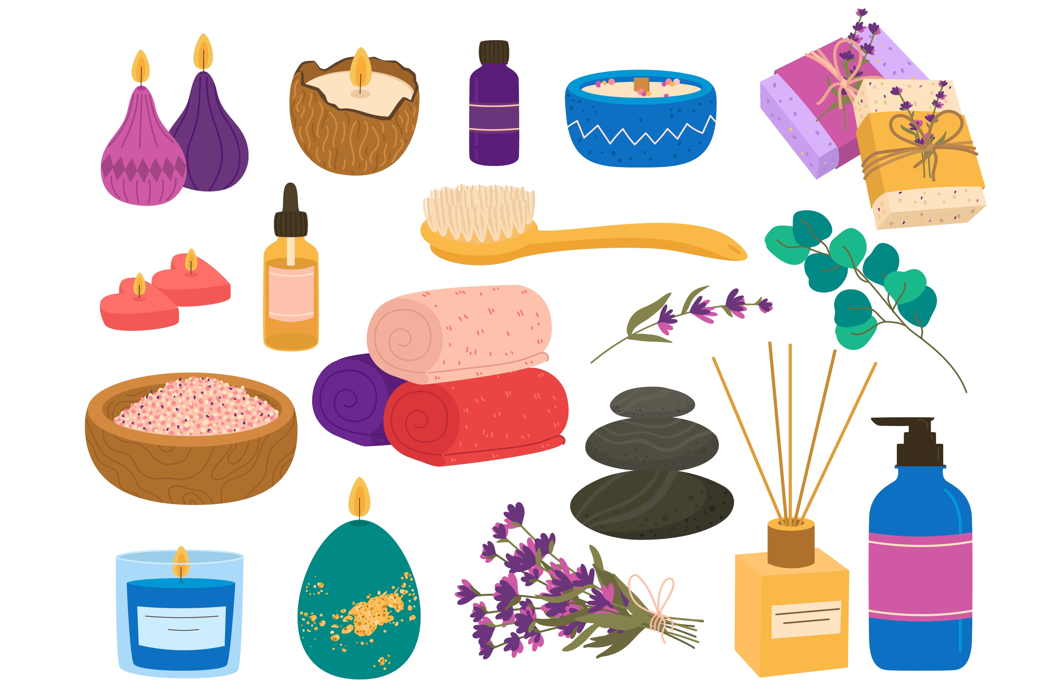 Spa salon aromatherapy elements, an Object Graphic by YummyBuum
