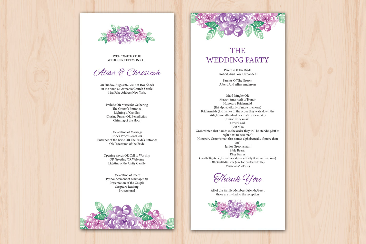 Wedding Program Template, a Stationery Template by retrographix
