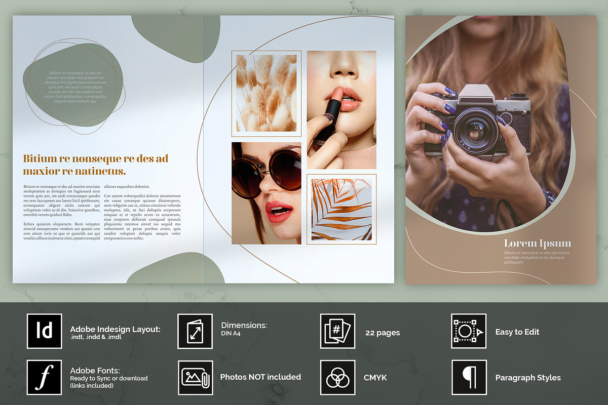 Magazine with Brown Accents, a Magazine Template by McLittle Stock